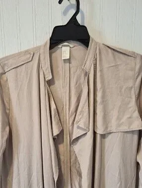 H&M | Jackets & Coats | Hm Light Beige Draped Openfront Trench Coat ...